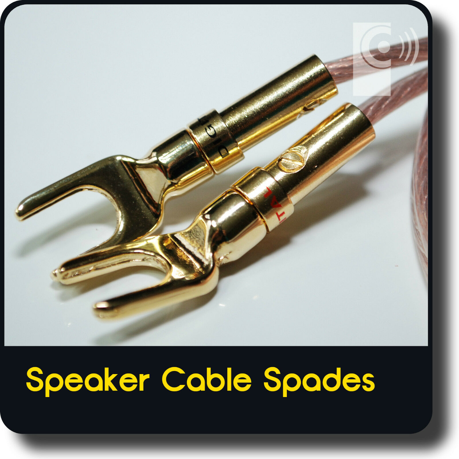 2 x PREMIUM AUDIO Y FORK SPADE CONNECTORS
