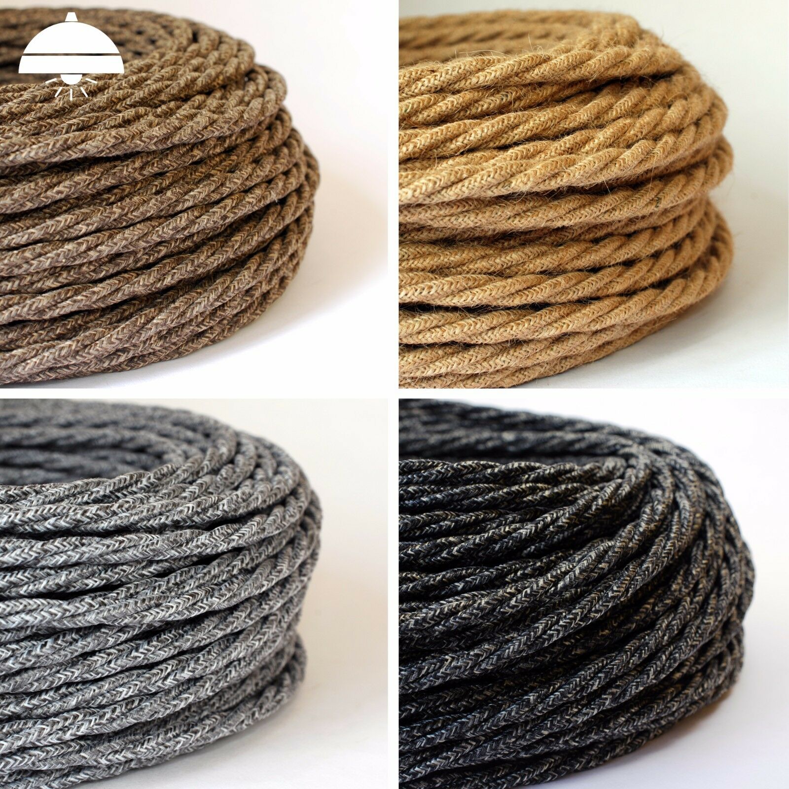 ITALIAN PREMIUM Quality THICK Vintage Style TWISTED braided fabric 3 ...